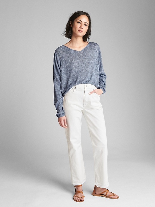 Lightweight Open-Back V-Neck Sweater | Gap