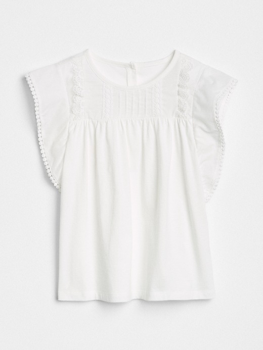 Embroidered Cascade Ruffle Top | Gap
