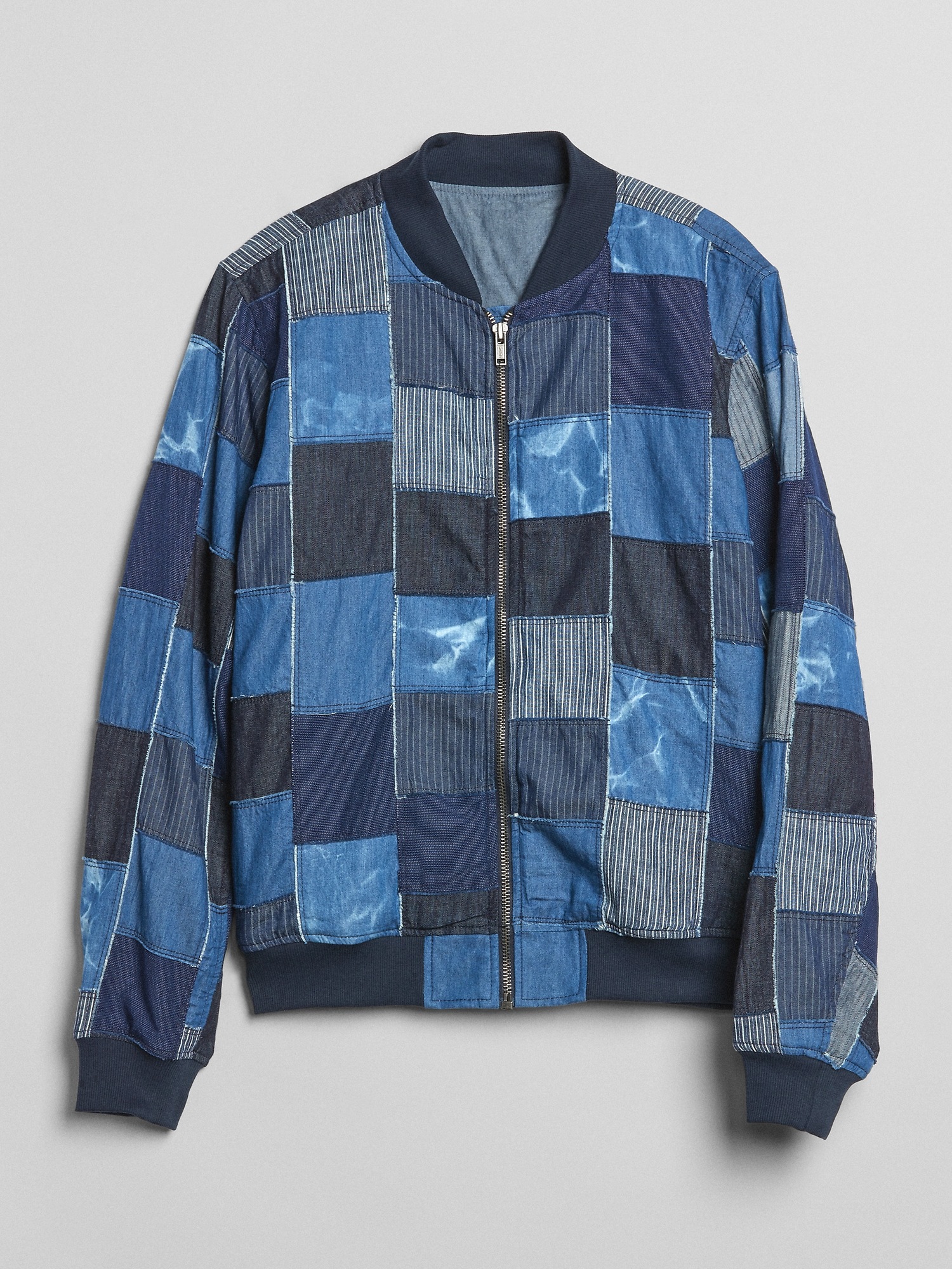 Limited Edition Denim Patchwork Bomber Jacket | Gap