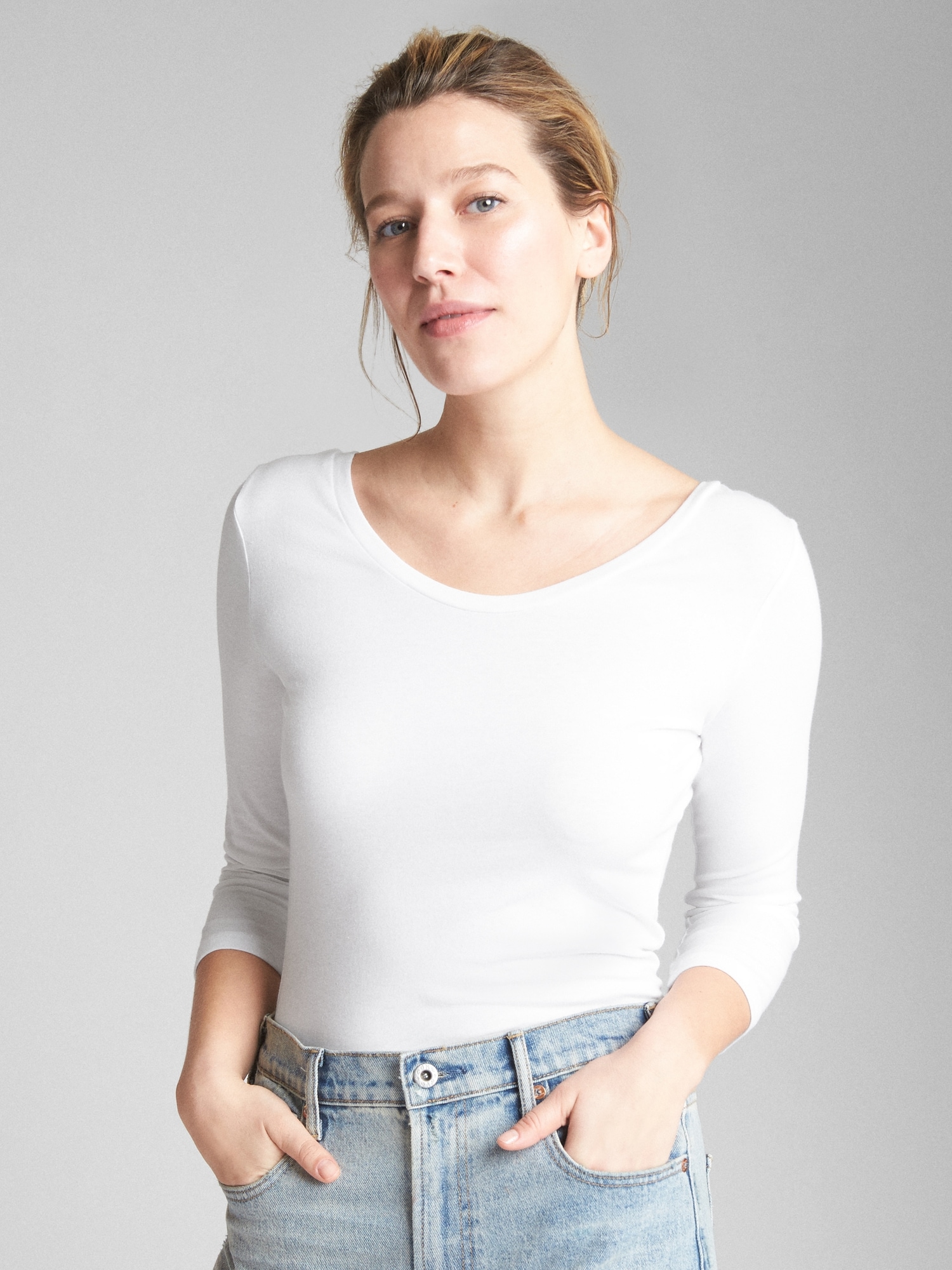 Long Sleeve Scoopneck Top | Gap