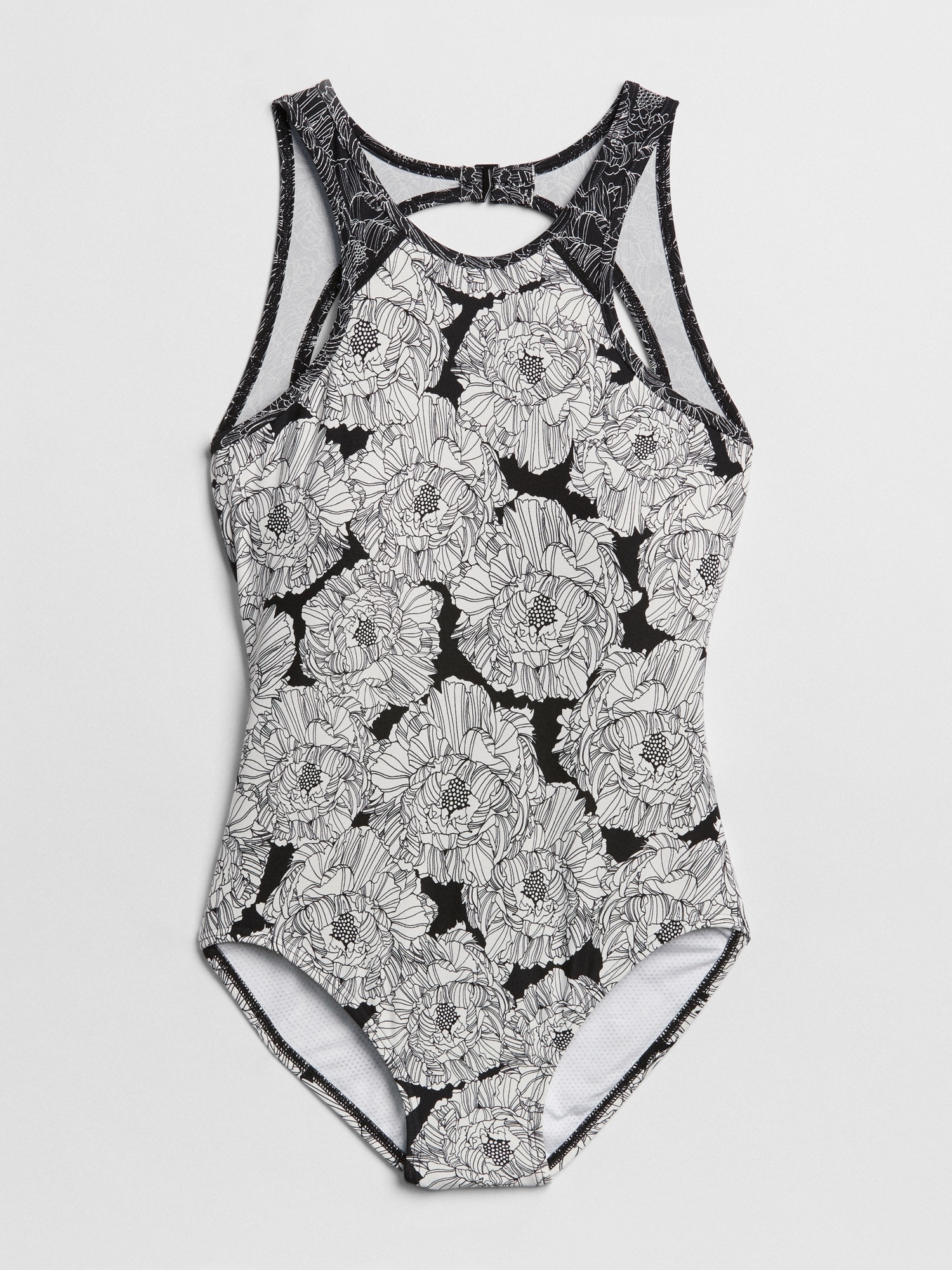 GapFit High-Neck Print One-Piece Suit | Gap