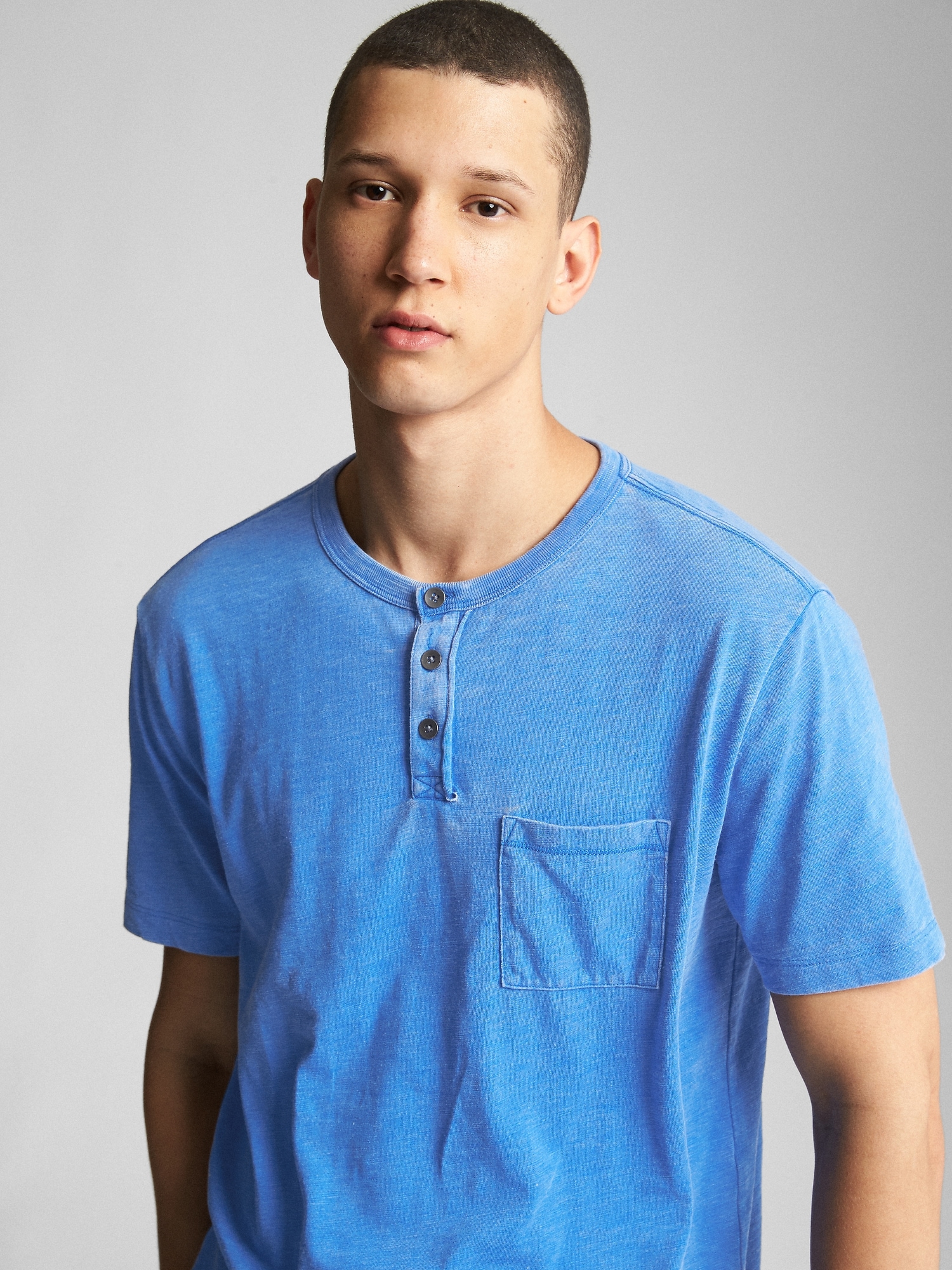 Burnout Short Sleeve Pocket Henley | Gap