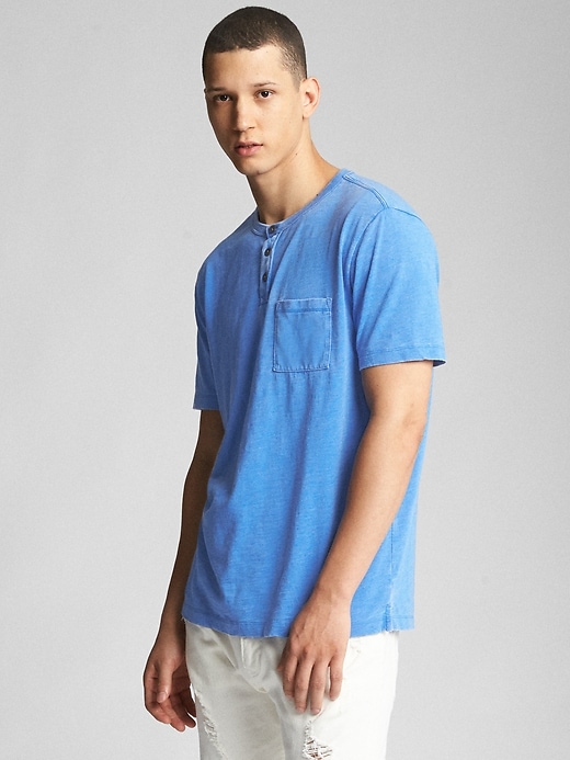 Burnout Short Sleeve Pocket Henley | Gap