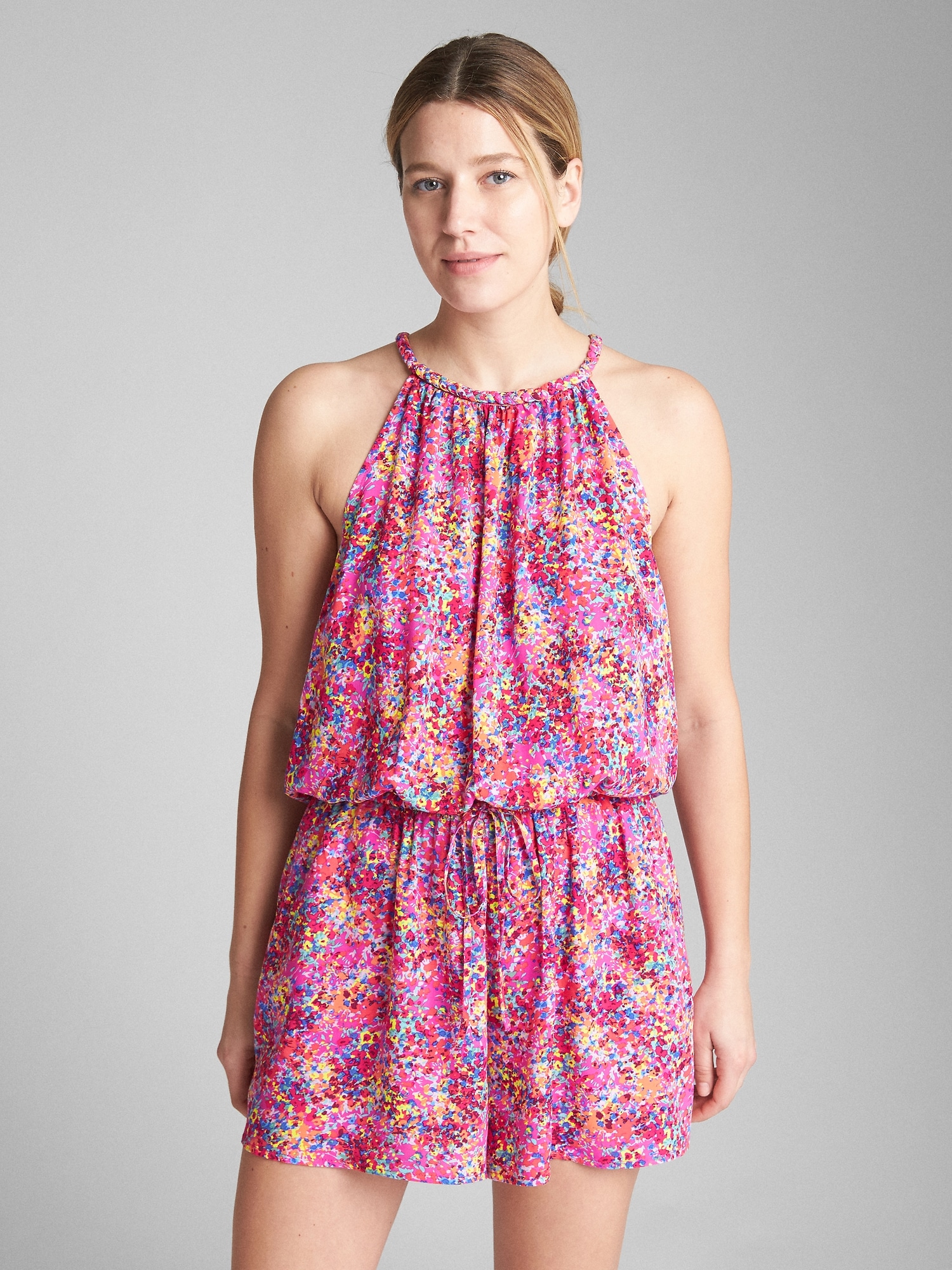 Shirred Halter Romper | Gap
