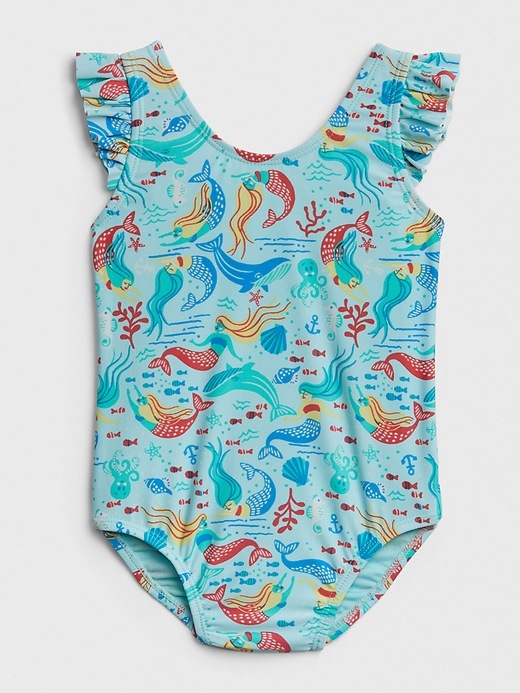 Print Ruffle Swim One-Piece | Gap