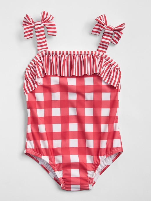 Gingham Ruffle Swim One-Piece | Gap