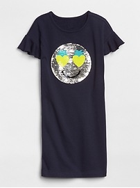 Sequin Graphic T-Shirt Dress | Gap