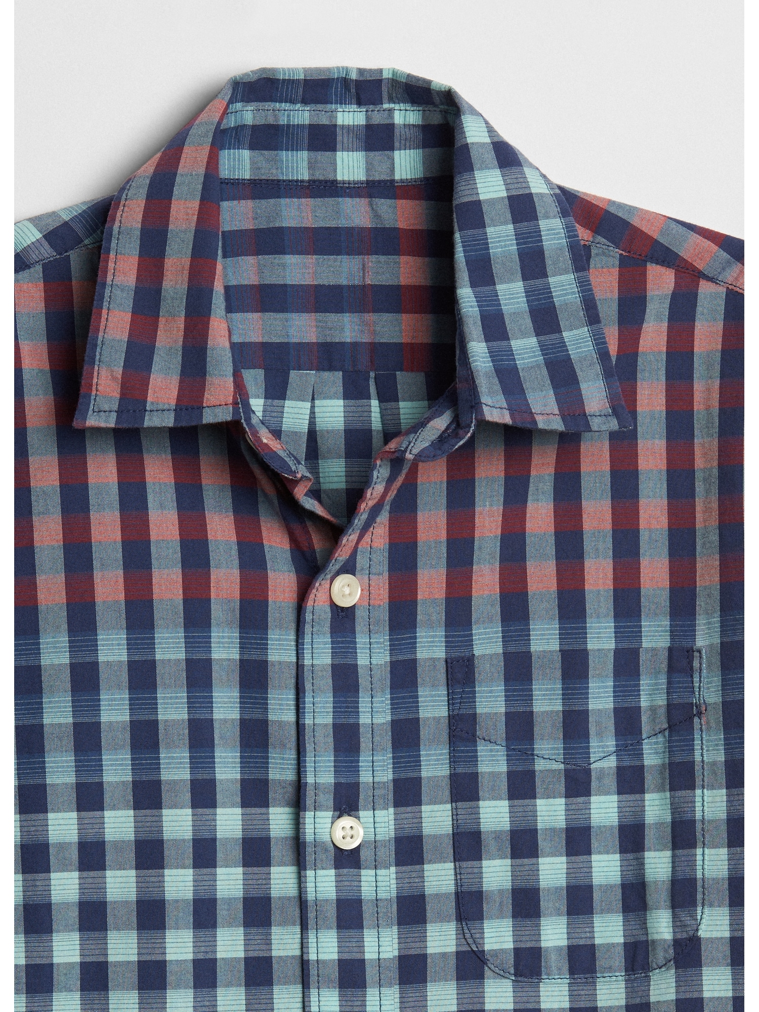 Ombre Check Shirt in Poplin | Gap
