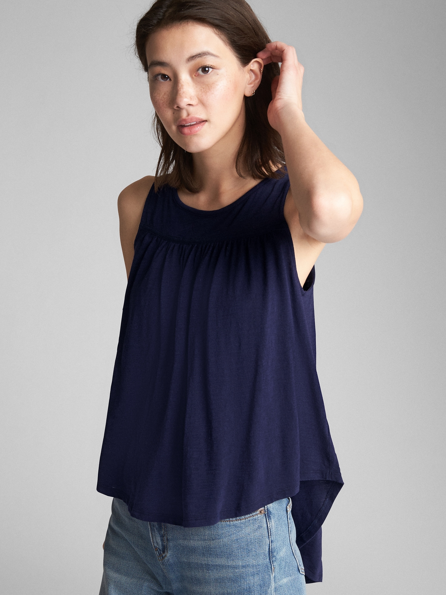 Shirred Swing Tank Top | Gap