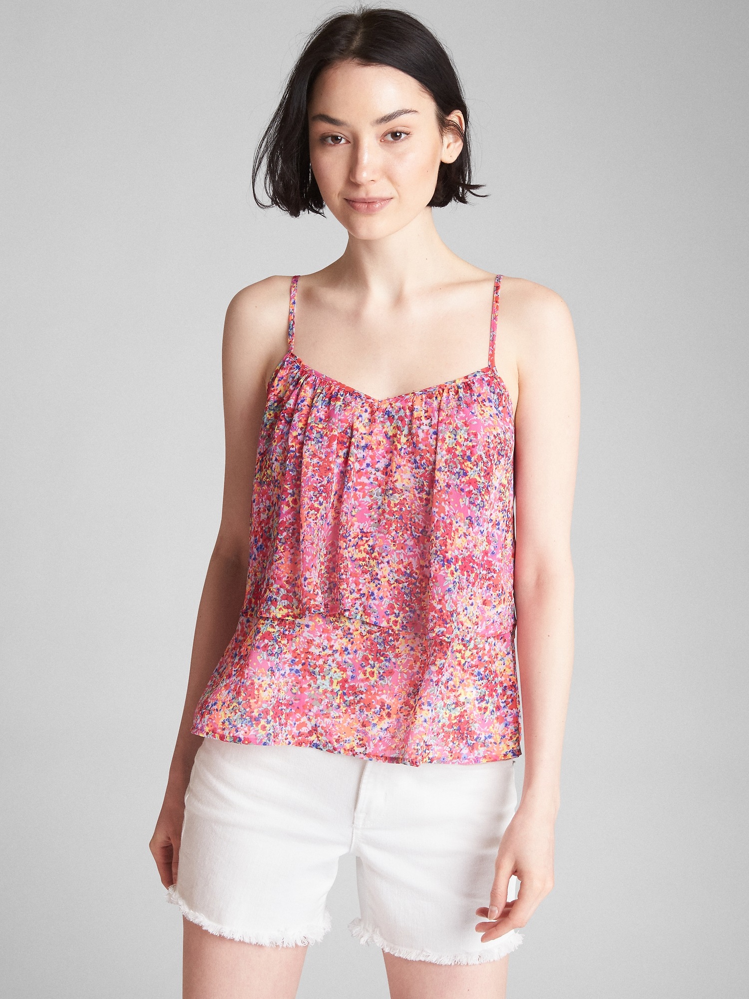 Print Ruffle Tier Cami | Gap