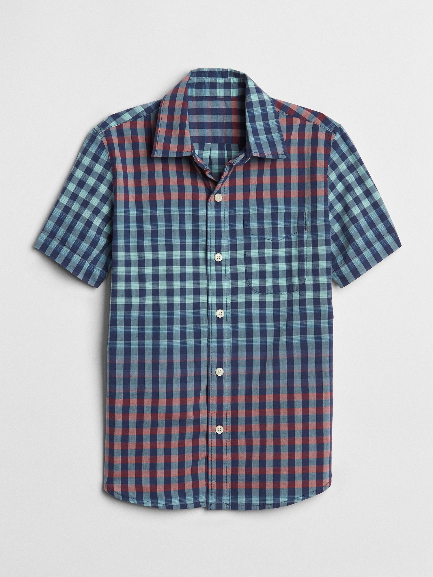 Ombre Check Shirt in Poplin | Gap
