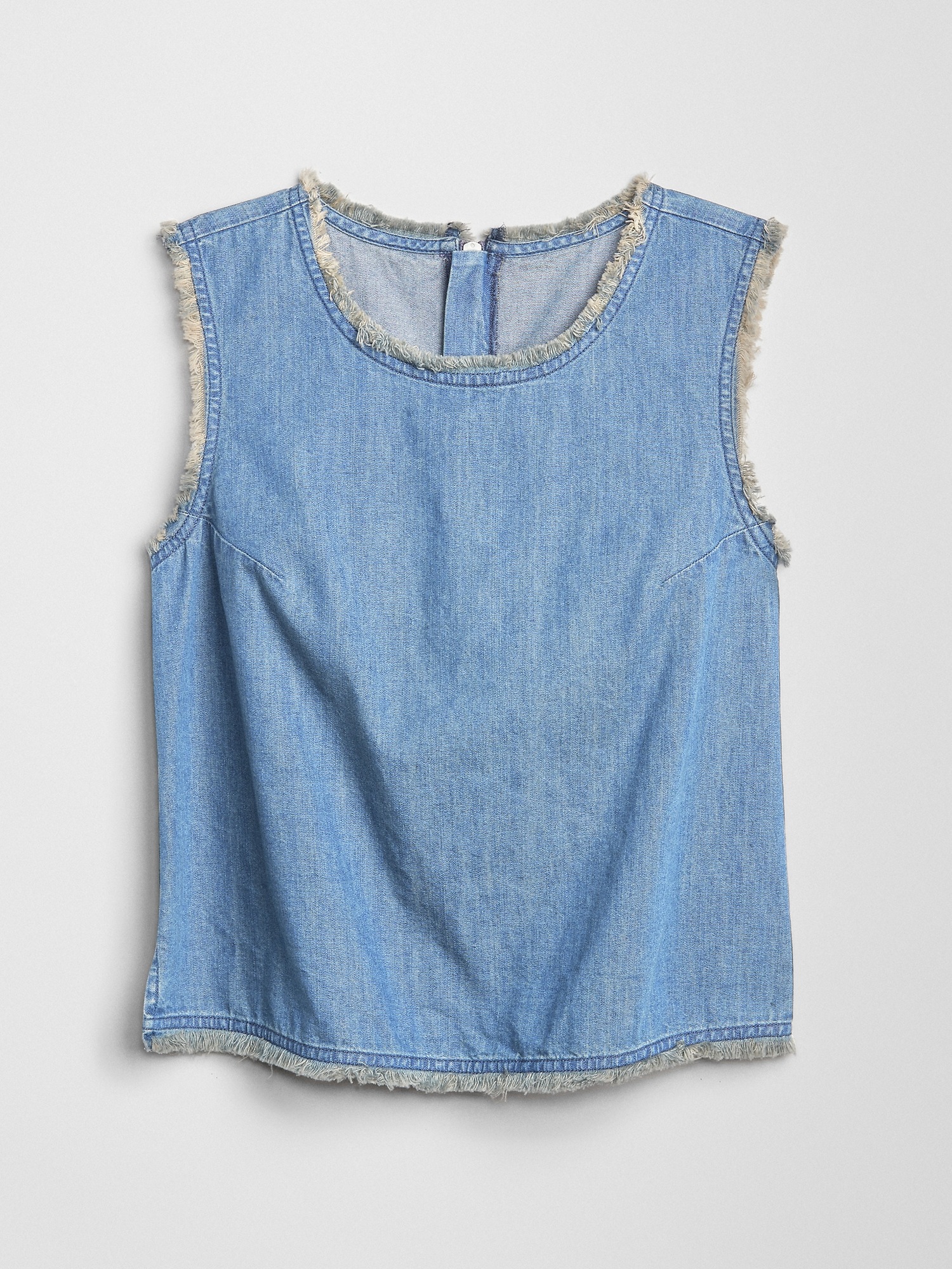 Sleeveless Denim Top with Frayed Detail | Gap