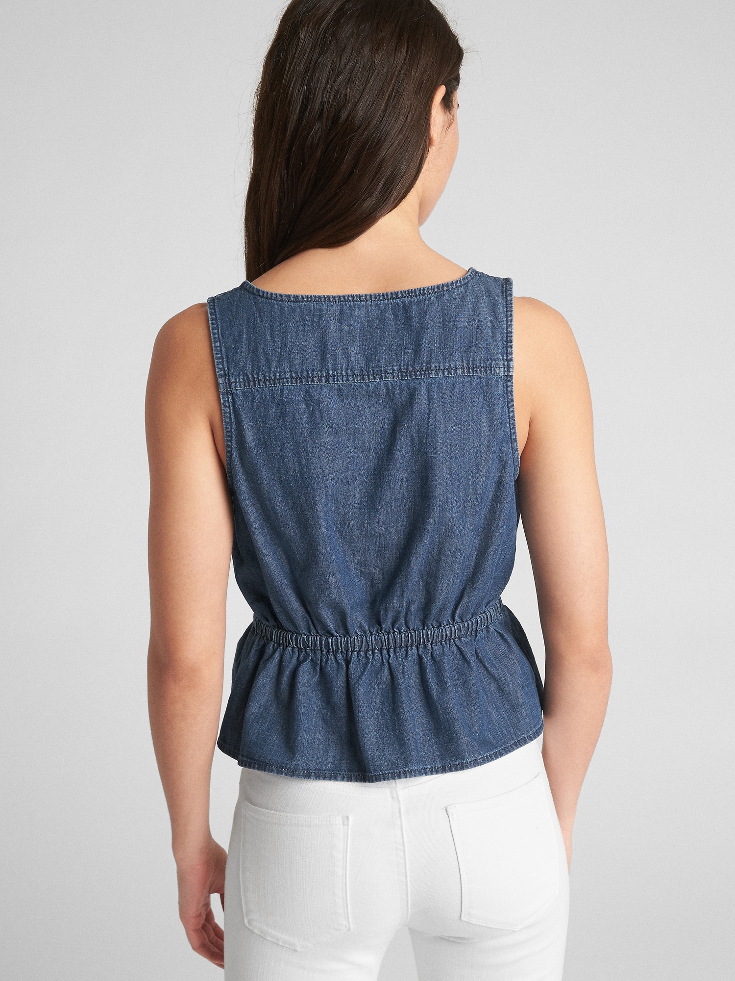 Denim Peplum Tank Top | Gap