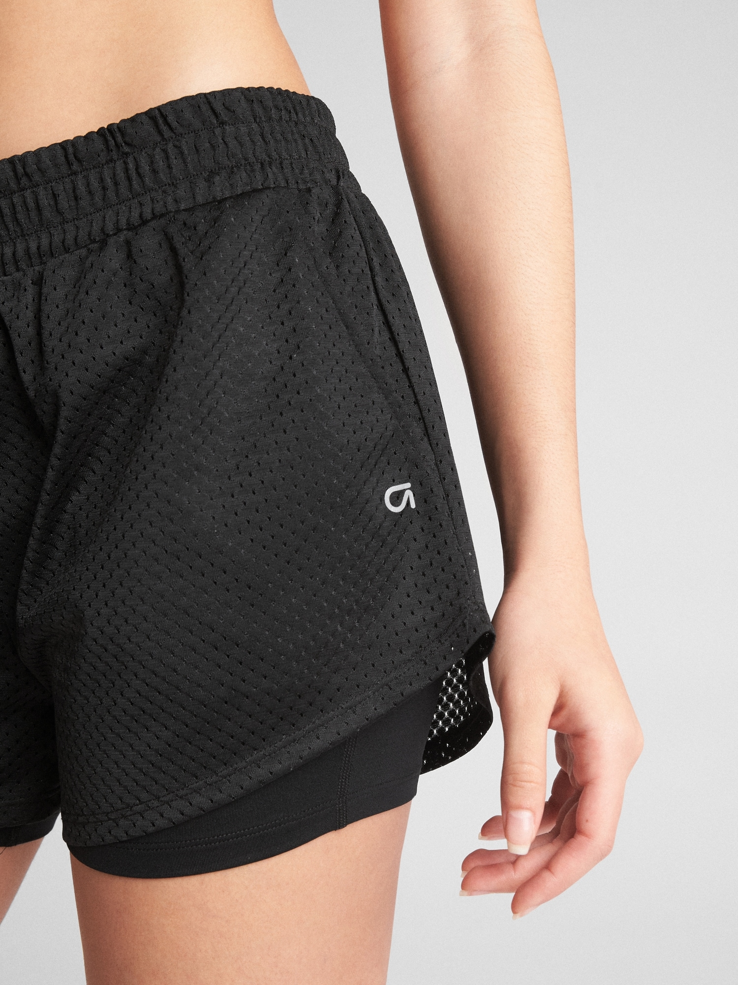 GapFit 5" Perforated Double-Layer Shorts | Gap