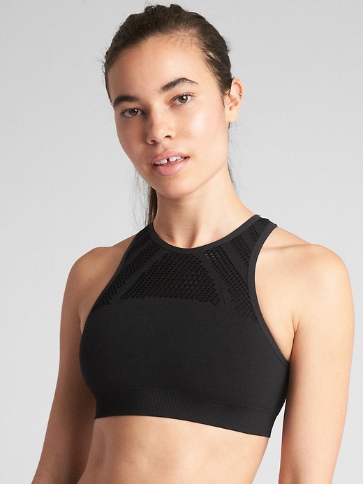 GapFit Low Impact Seamless High Neck Bra | Gap