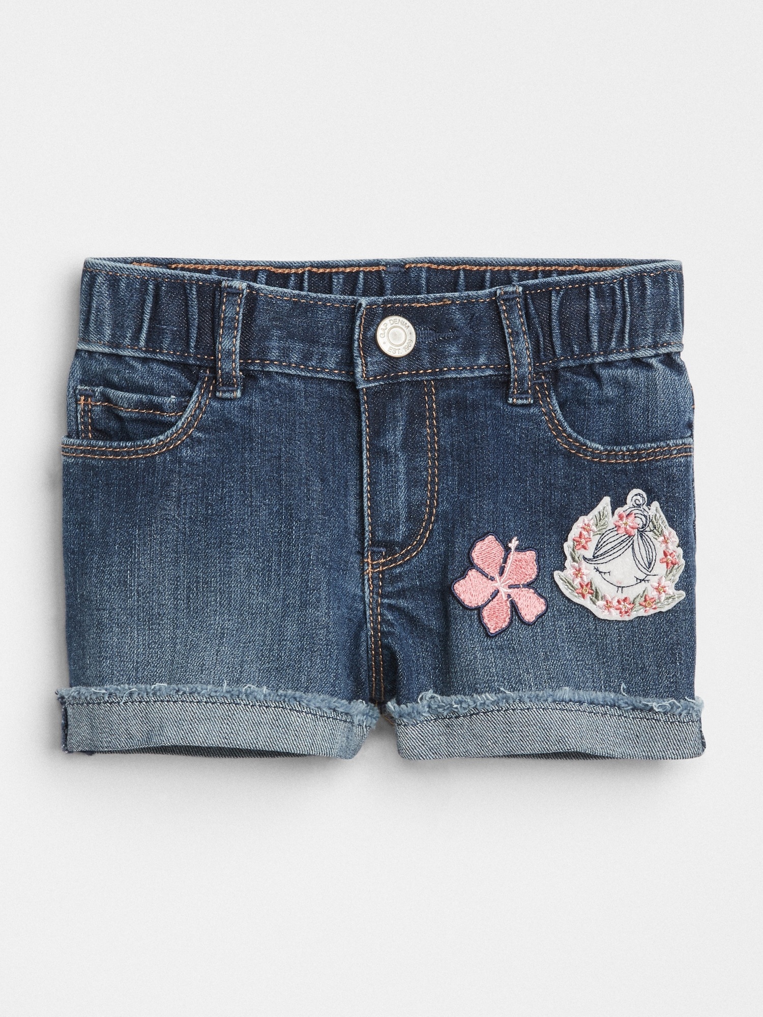 Embroidery Patch Denim Shorts | Gap