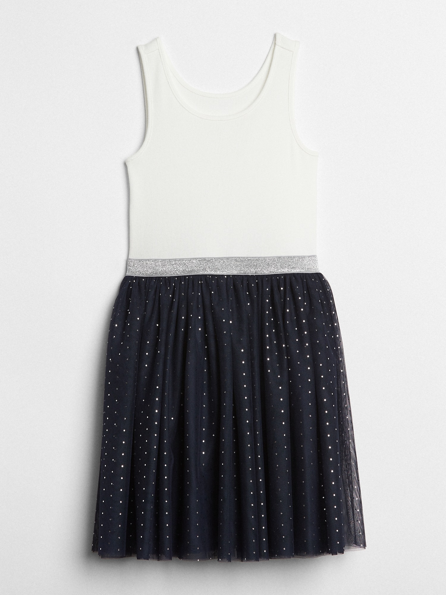 Dot Tulle Mix-Fabric Dress | Gap