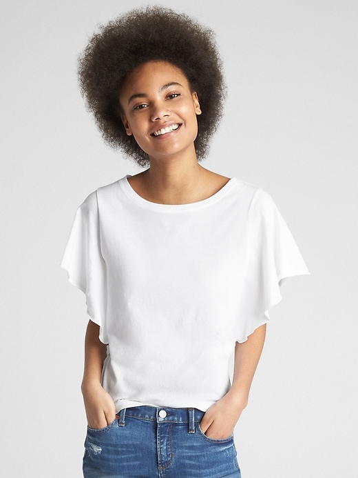 Vintage Wash Flutter Sleeve T-Shirt | Gap