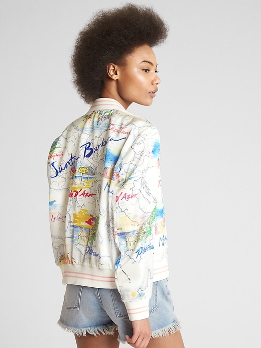 Map Print Bomber Jacket | Gap