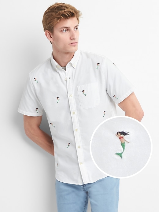 Lived In Stretch Oxford Short Sleeve Shirt Gap