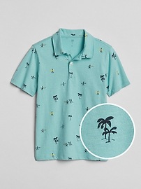 Print Short Sleeve Polo Shirt | Gap