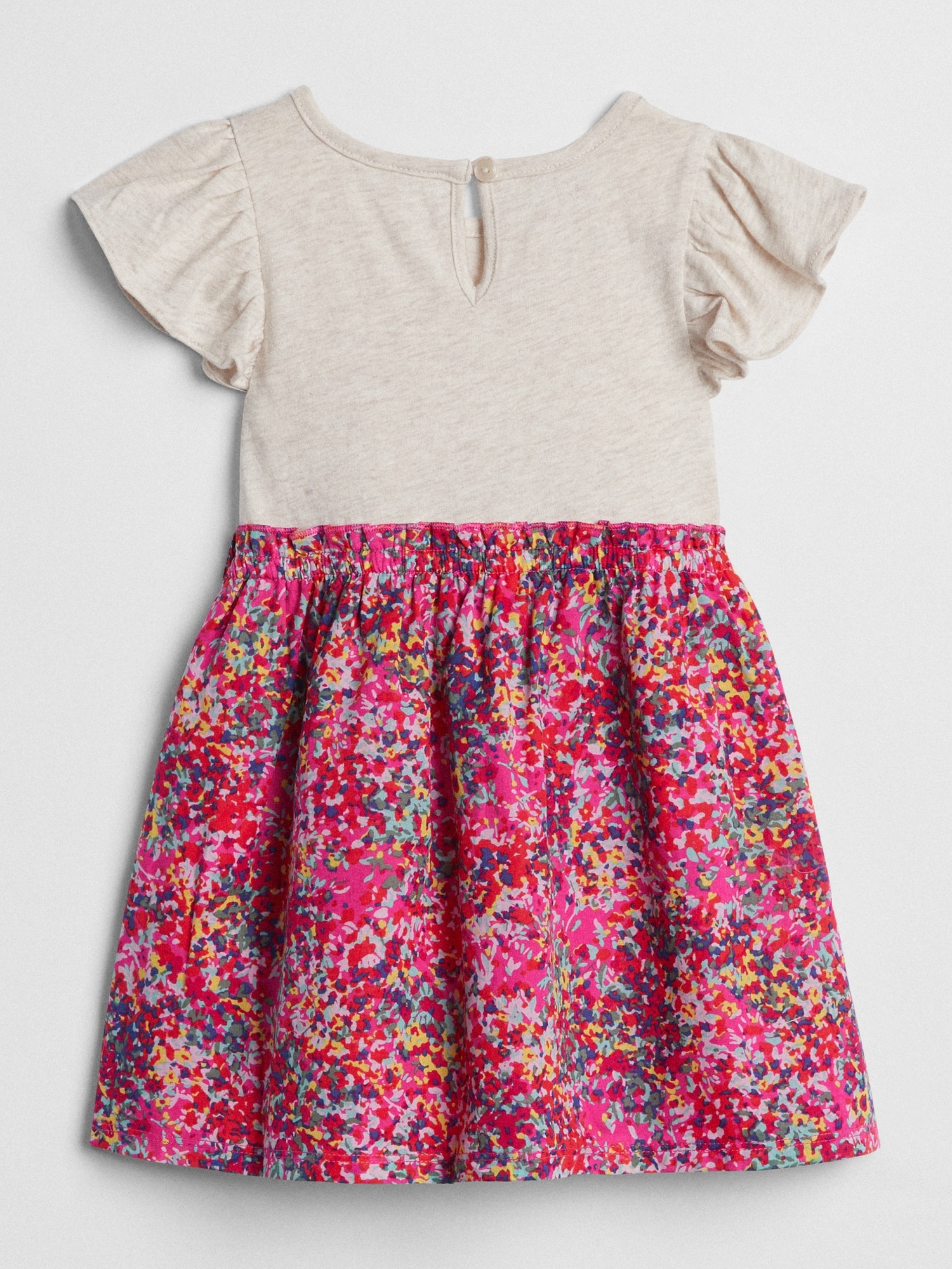 Flutter Mix-Fabric Dress | Gap