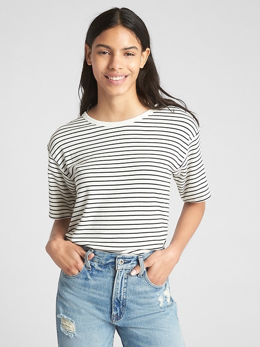 Softspun Stripe Open-Back T-Shirt | Gap