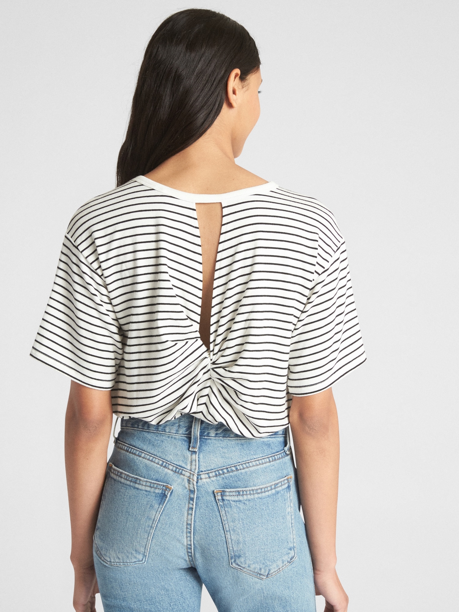 Softspun Stripe Open-Back T-Shirt | Gap