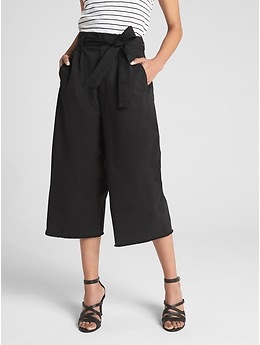 Wearlight Crop Tie-Waist Wide-Leg Chinos | Gap