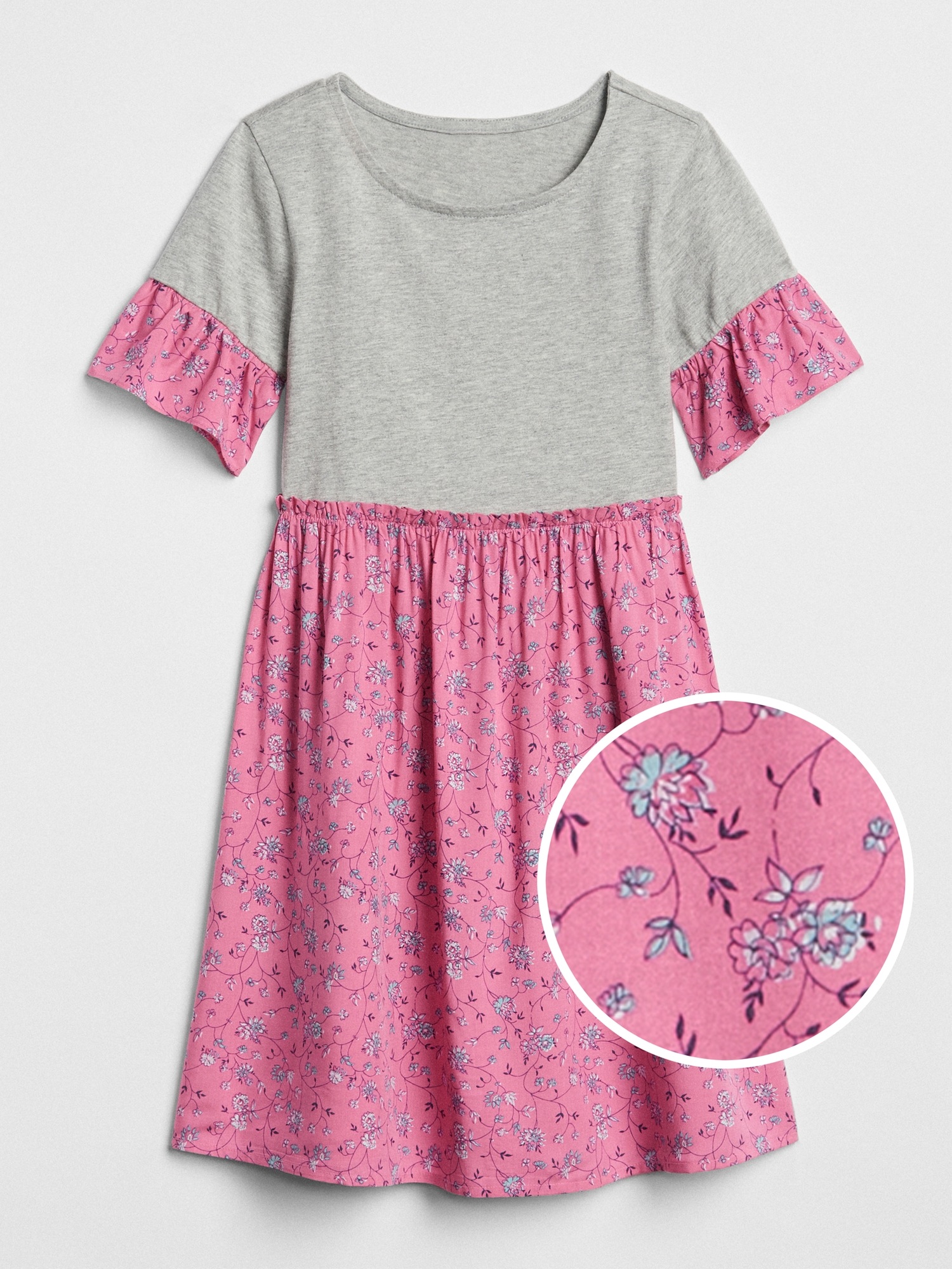 Floral Mix-Fabric Dress | Gap