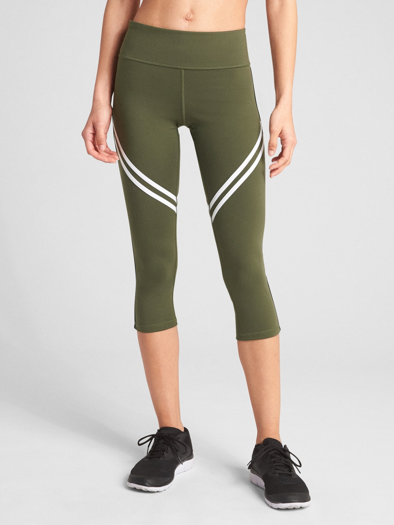 GapFit gFast Blackout Capris with Stripe Detail | Gap