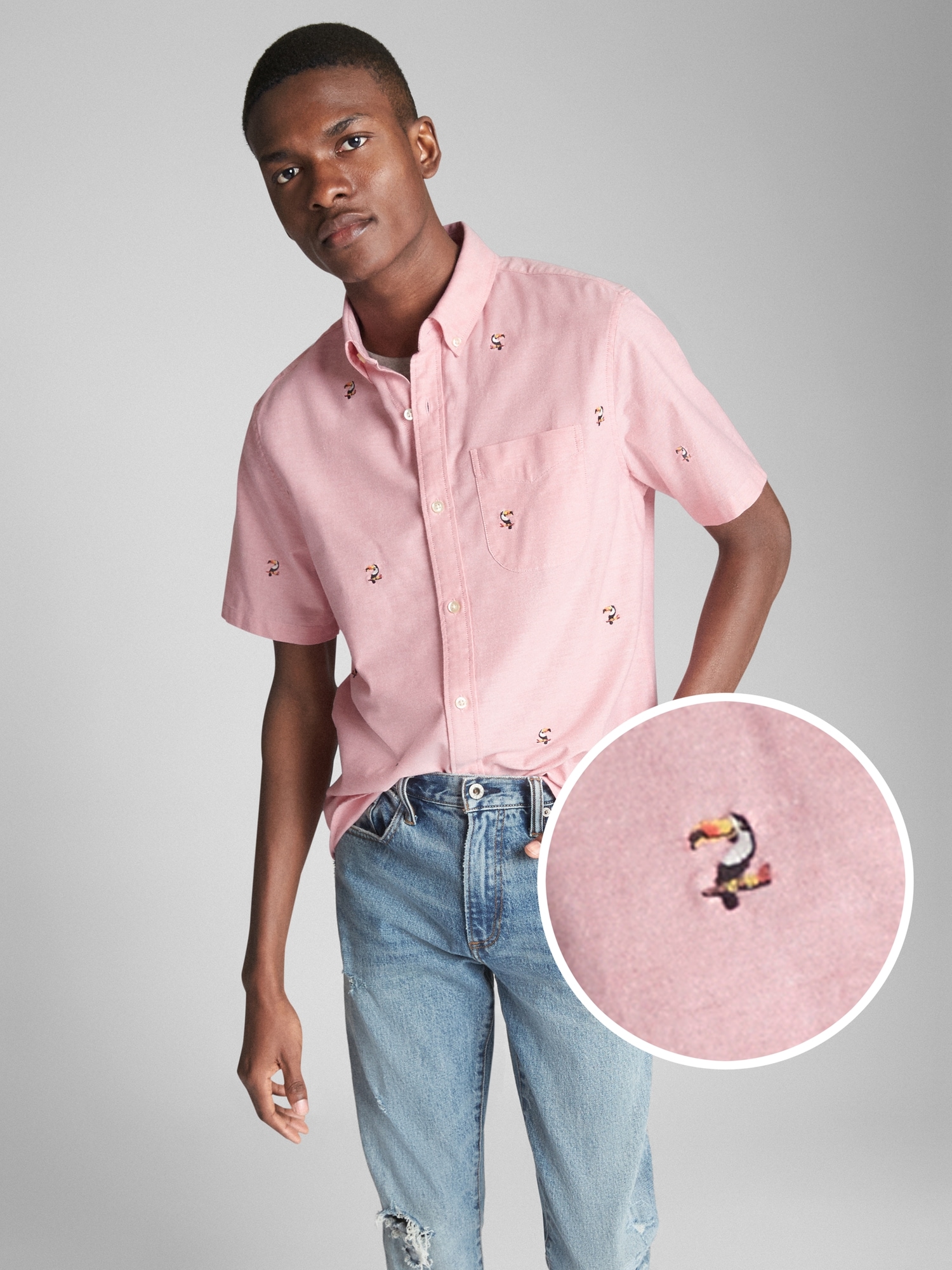 Lived In Stretch Oxford Short Sleeve Shirt Gap