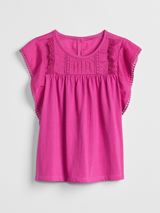 Embroidered Cascade Ruffle Top | Gap