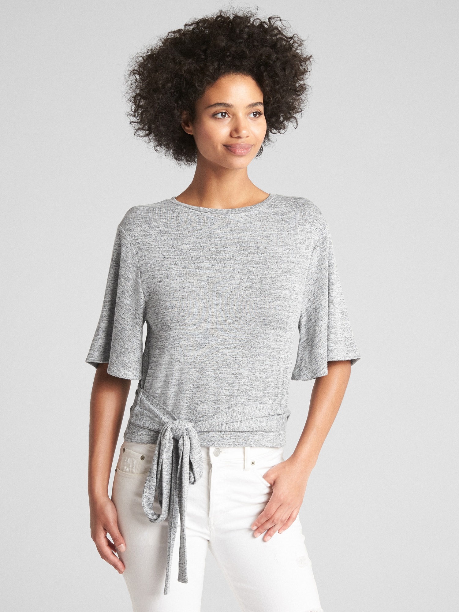 Softspun Short Sleeve Wrap-Belt Top | Gap