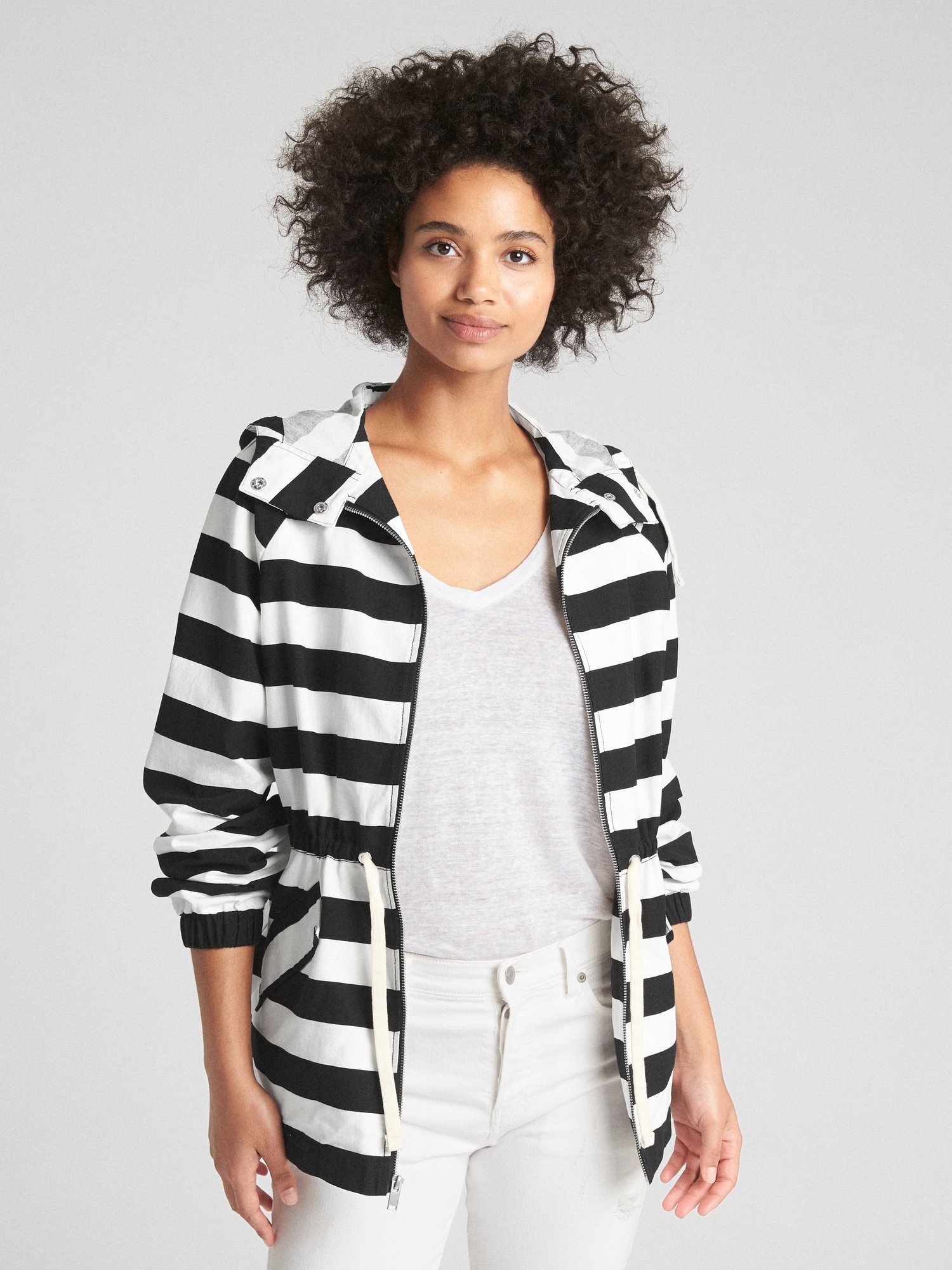 Short Stripe Parka Jacket | Gap
