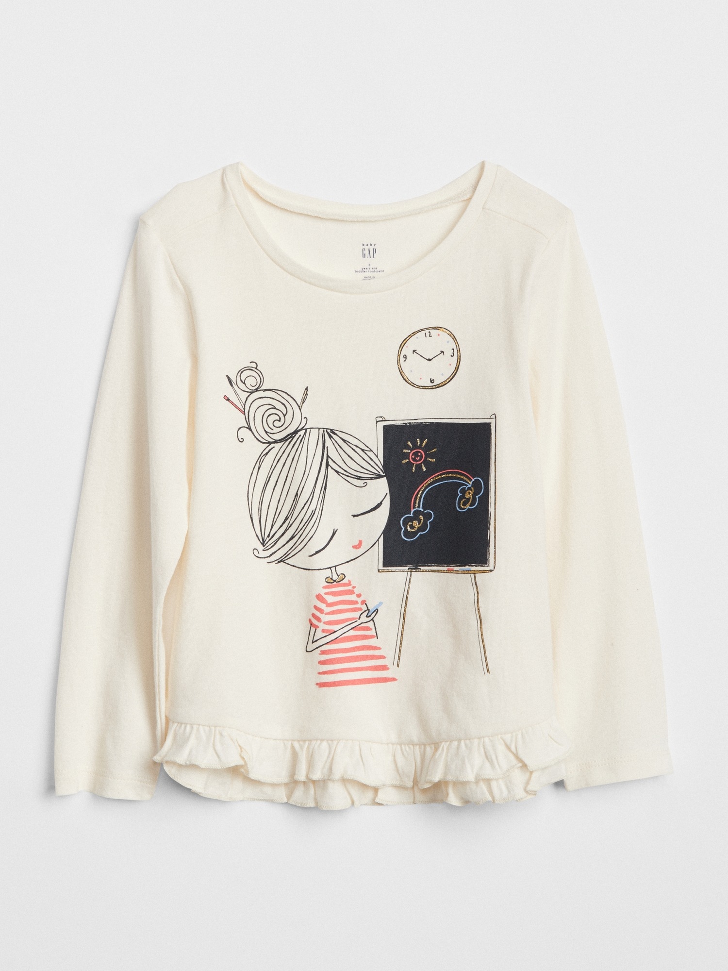 Ruffle Graphic Long Sleeve T-Shirt | Gap