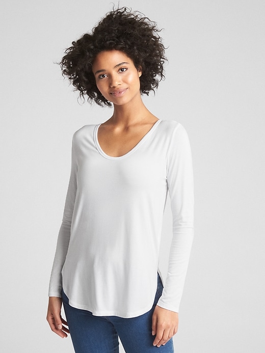 Long Sleeve U-Neck T-Shirt | Gap
