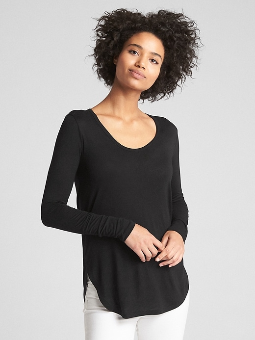 Long Sleeve U-Neck T-Shirt | Gap