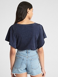 Vintage Wash Flutter Sleeve T-Shirt | Gap