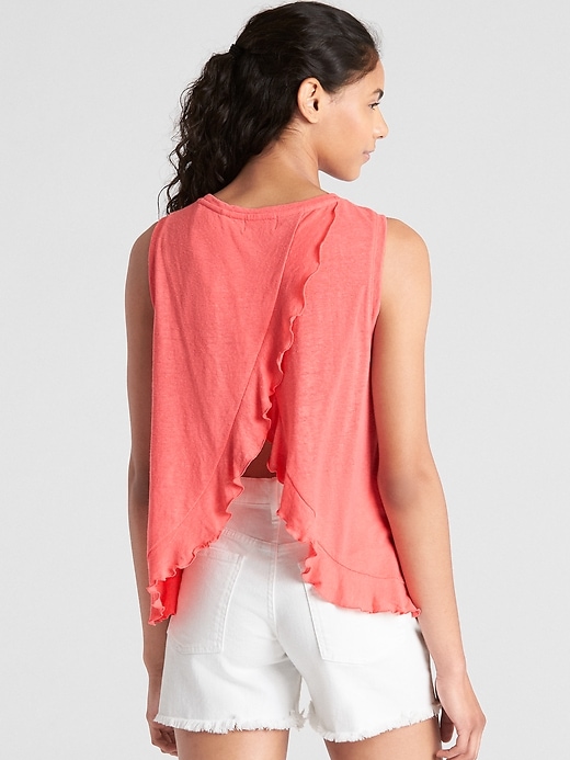 Sleeveless Ruffle Open-Back Top | Gap