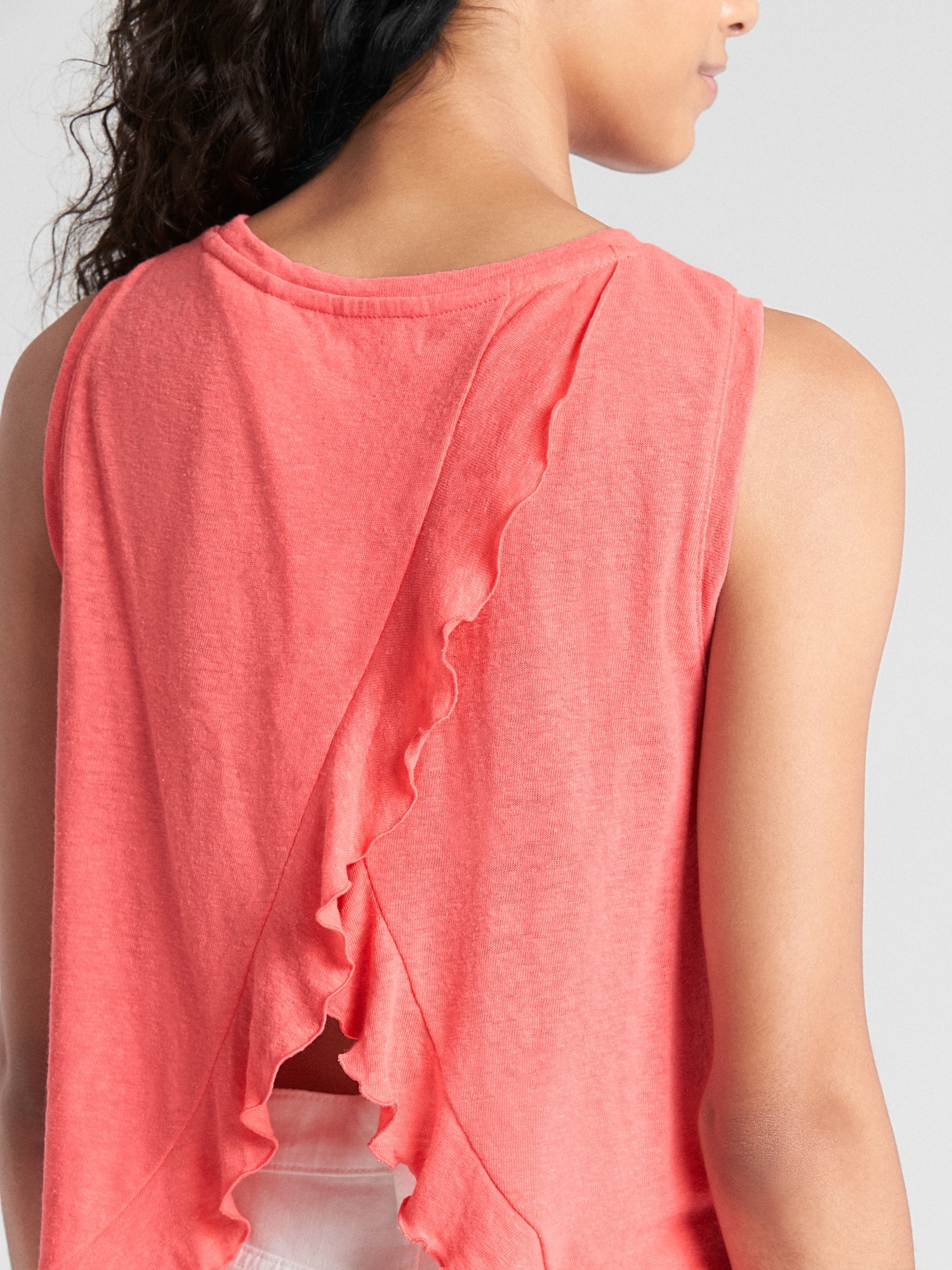 Sleeveless Ruffle Open-Back Top | Gap