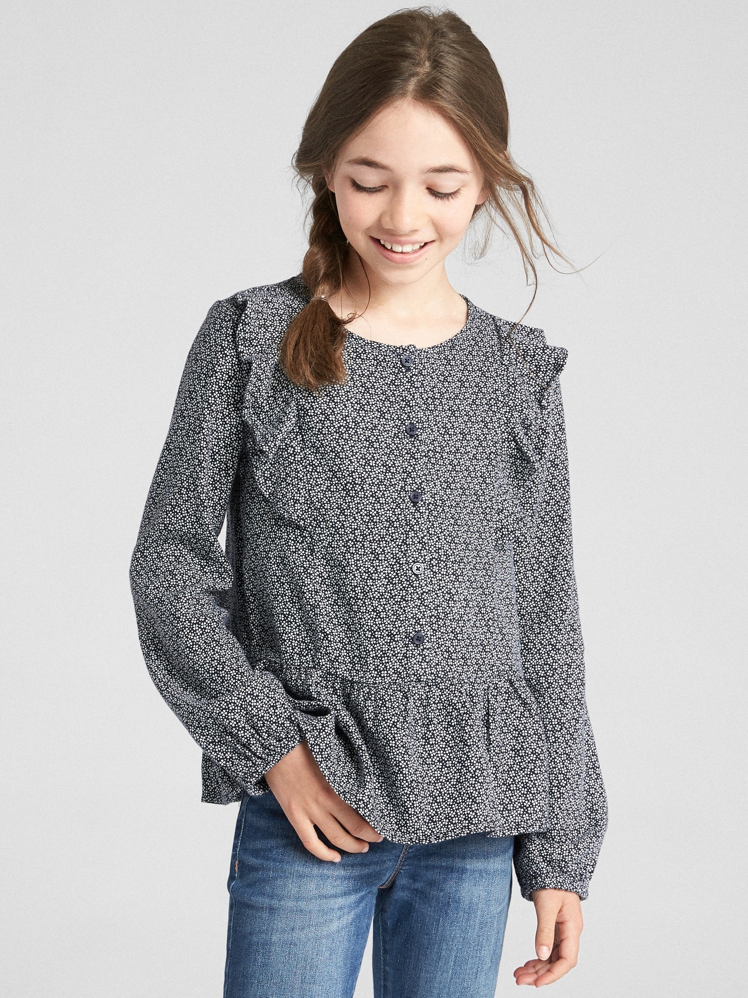 Cascade Ruffle Peplum Top | Gap