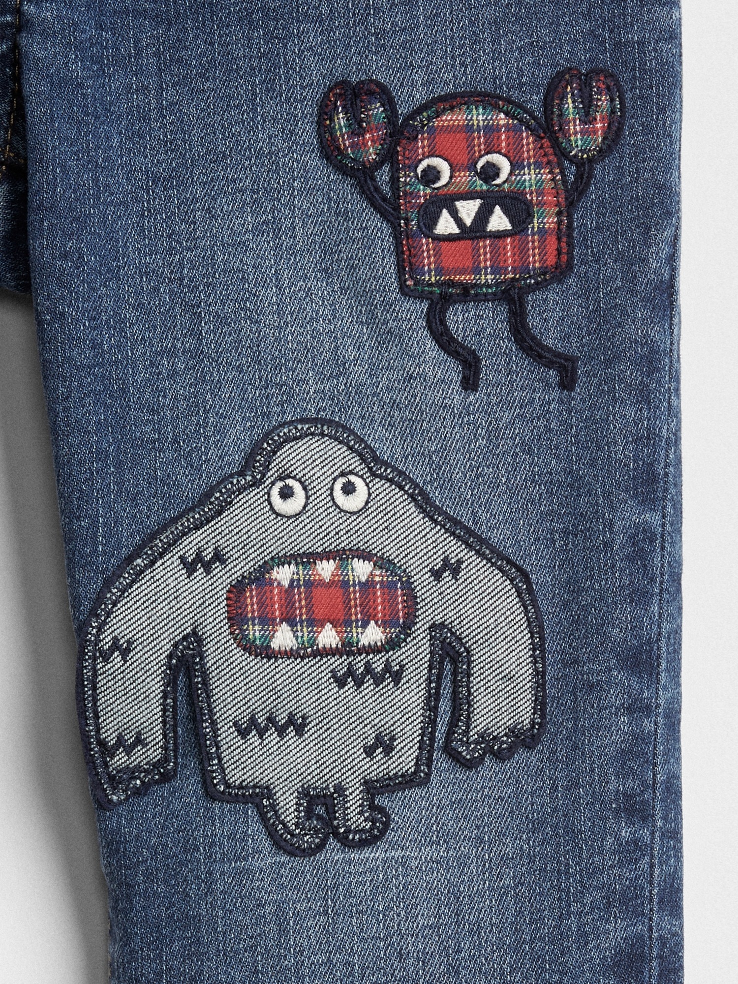 Superdenim Monster Patch Slim Jeans with Fantastiflex | Gap