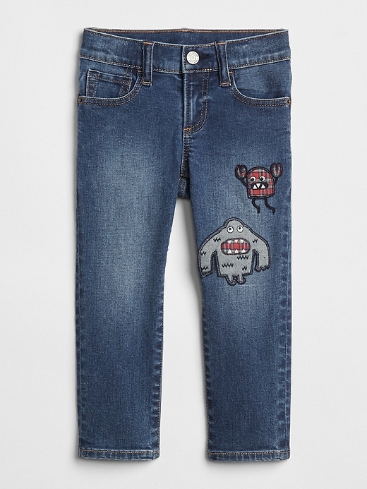 Superdenim Monster Patch Slim Jeans with Fantastiflex | Gap