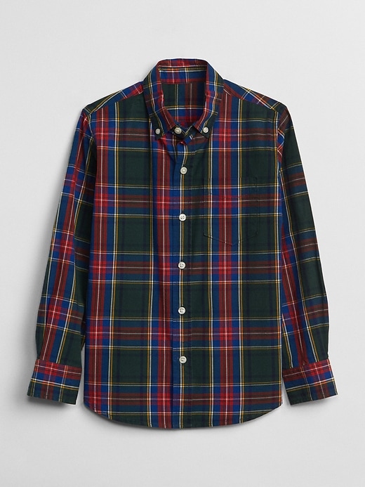 Poplin Plaid Long Sleeve Shirt | Gap