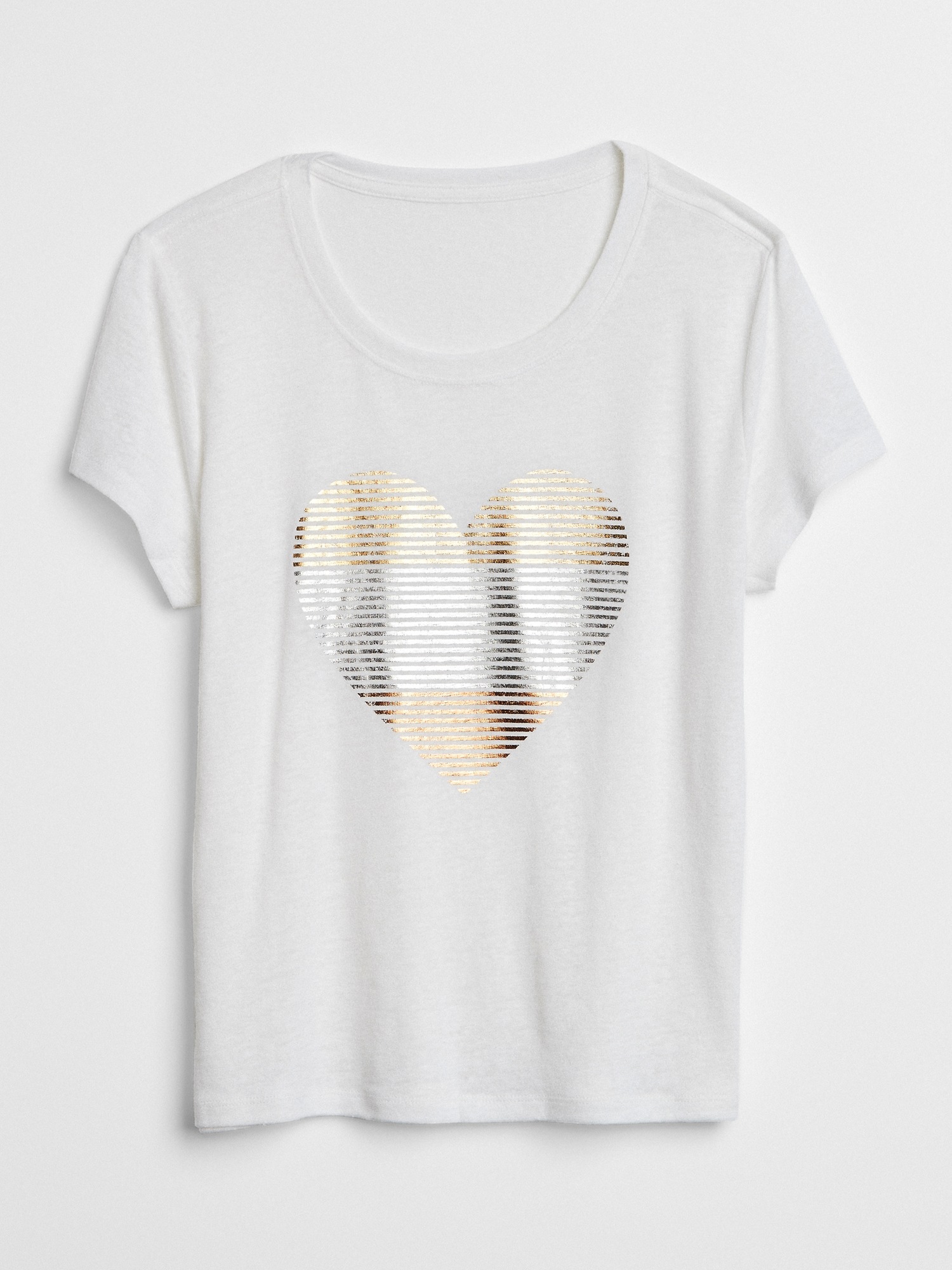 Metallic Graphic Crewneck T-Shirt in Linen | Gap