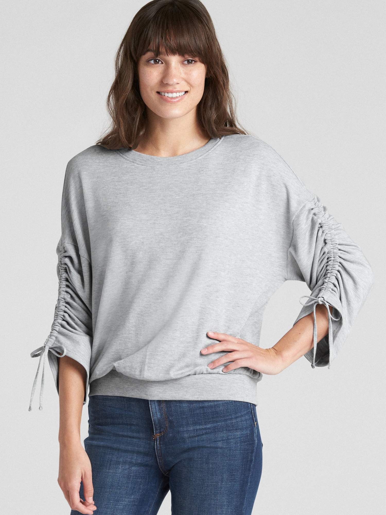 Pullover Cinched Sleeve Sweatshirt | Gap