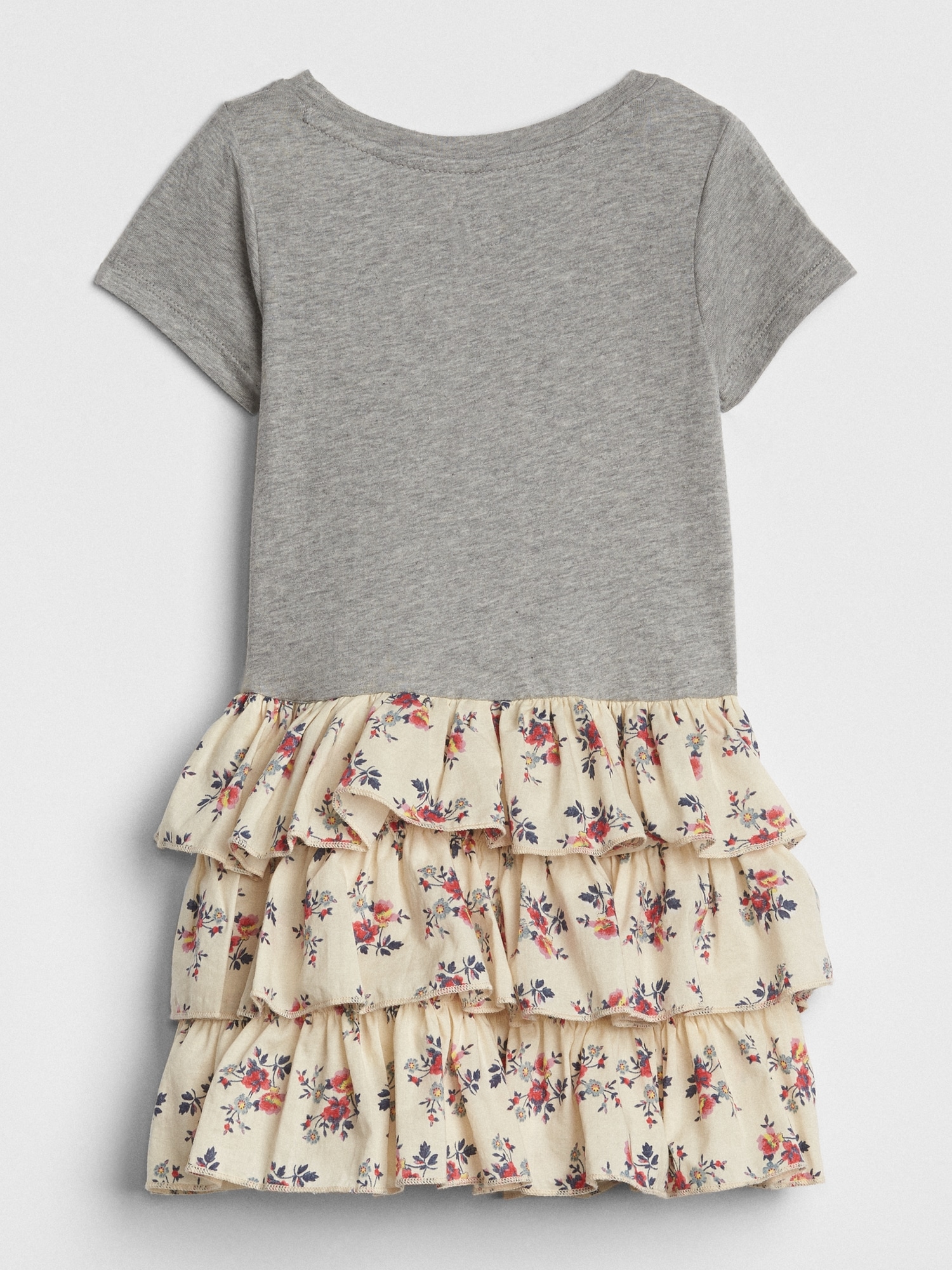 Floral Tiered Mix-Fabric Dress | Gap