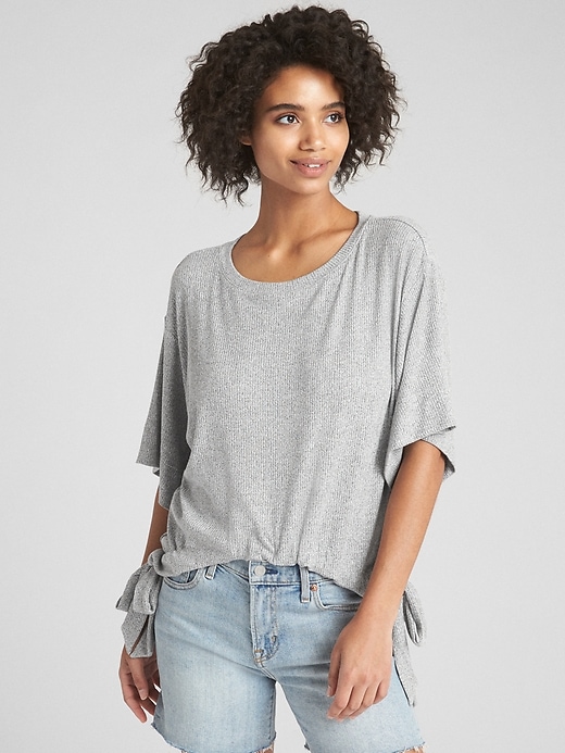Ribbed Softspun Short Sleeve Side-Tie Top | Gap