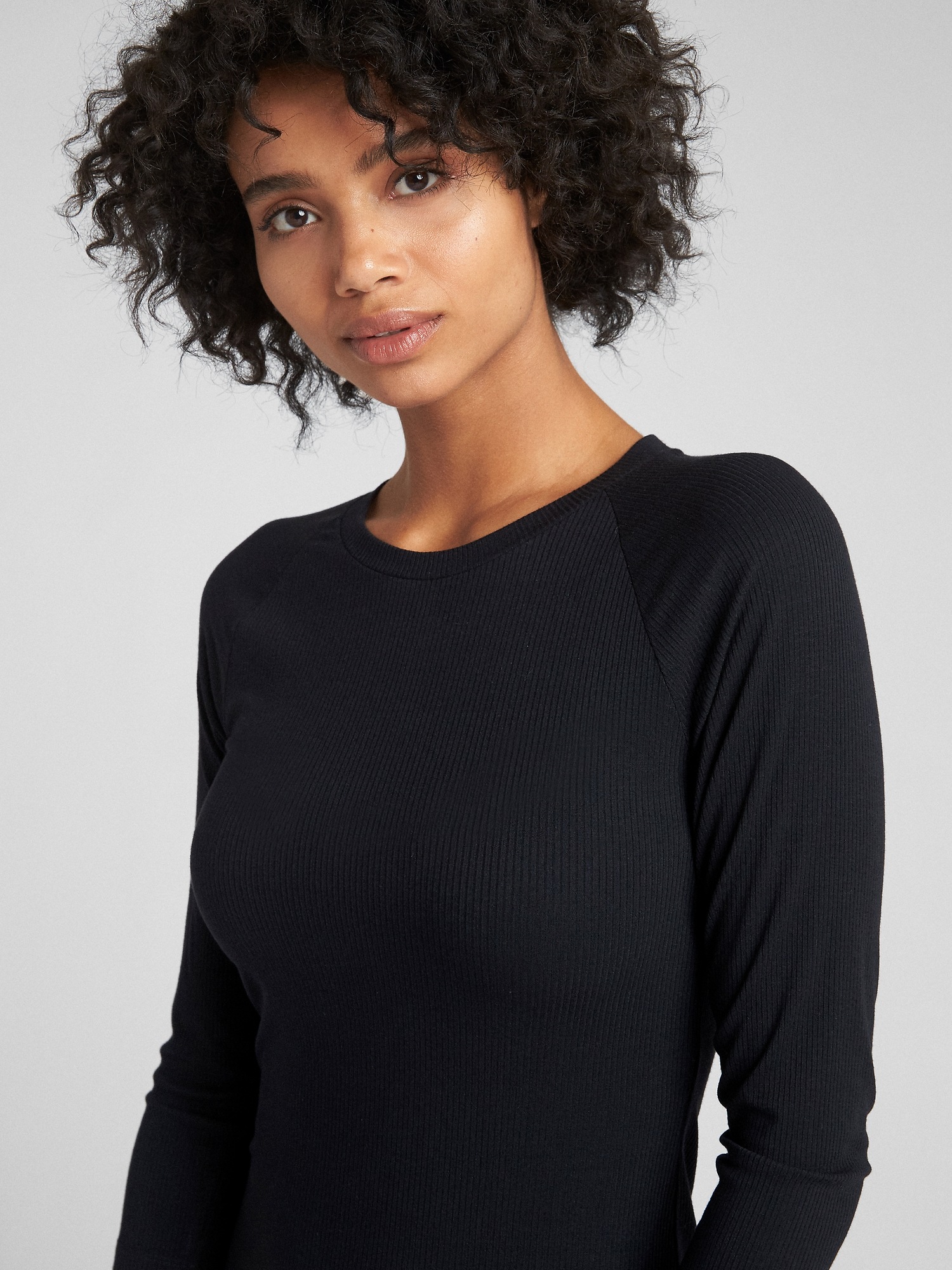Ribbed Raglan Midi T-Shirt Dress | Gap